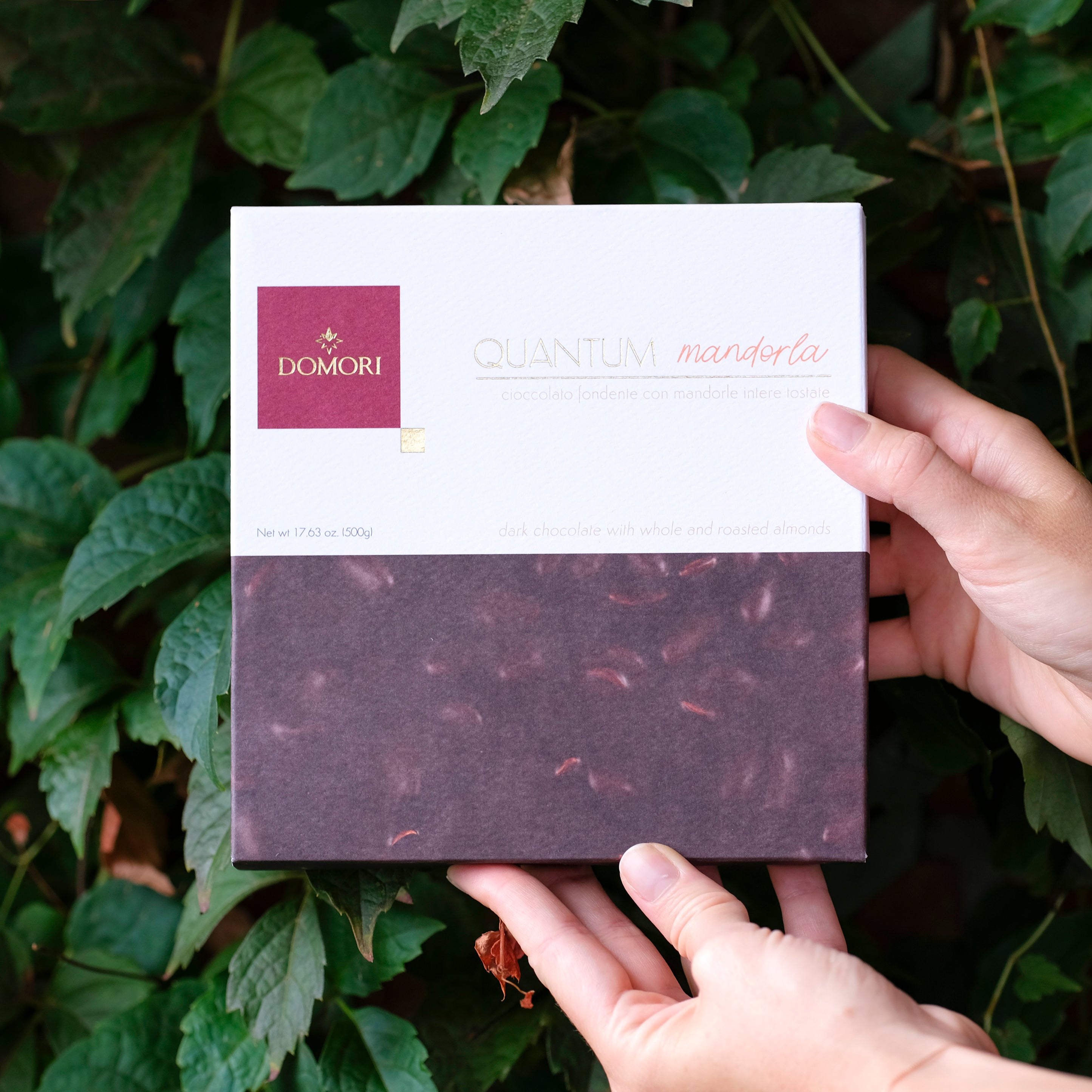 Domori Quantum Dark Chocolate and Whole Almonds 68% (500g) – Bar & Cocoa