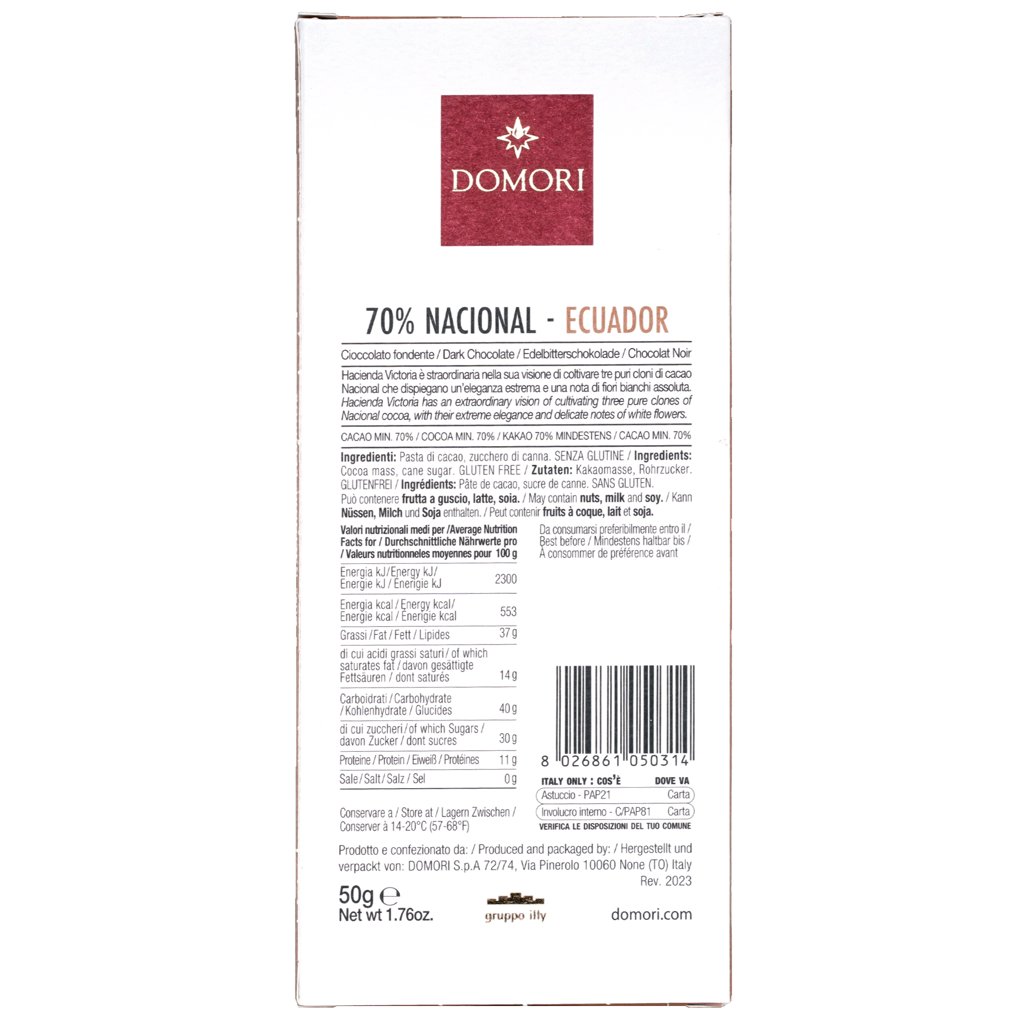 Domori Nacional Ecuador 70% – Bar & Cocoa