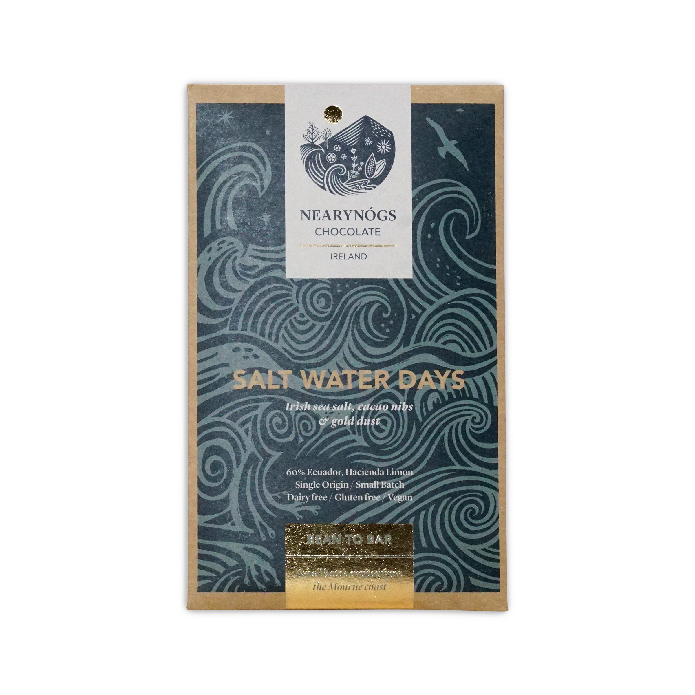 NearyNogs Dark Salt Water Days 65% Irish Sea Chocolate – Bar & Cocoa