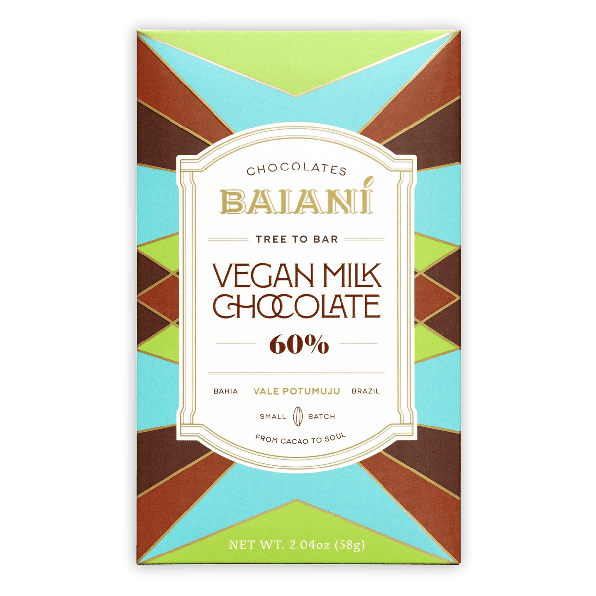 Baiani Vegan Milk Chocolate 60% – Bar & Cocoa