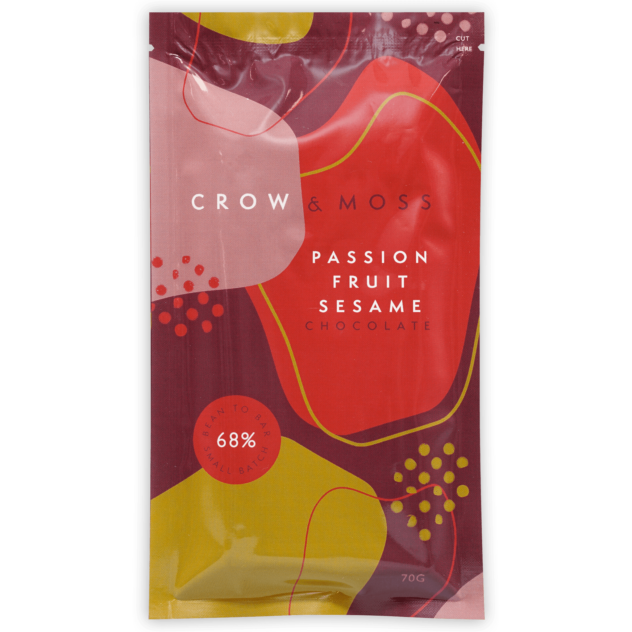 Crow & Moss Dark Passion Fruit Sesame 68% – Bar & Cocoa