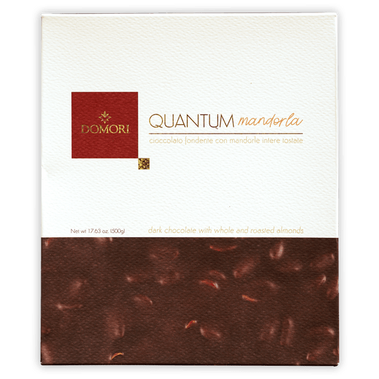 Domori Quantum Dark Chocolate and Whole Almonds 68% (500g) – Bar & Cocoa