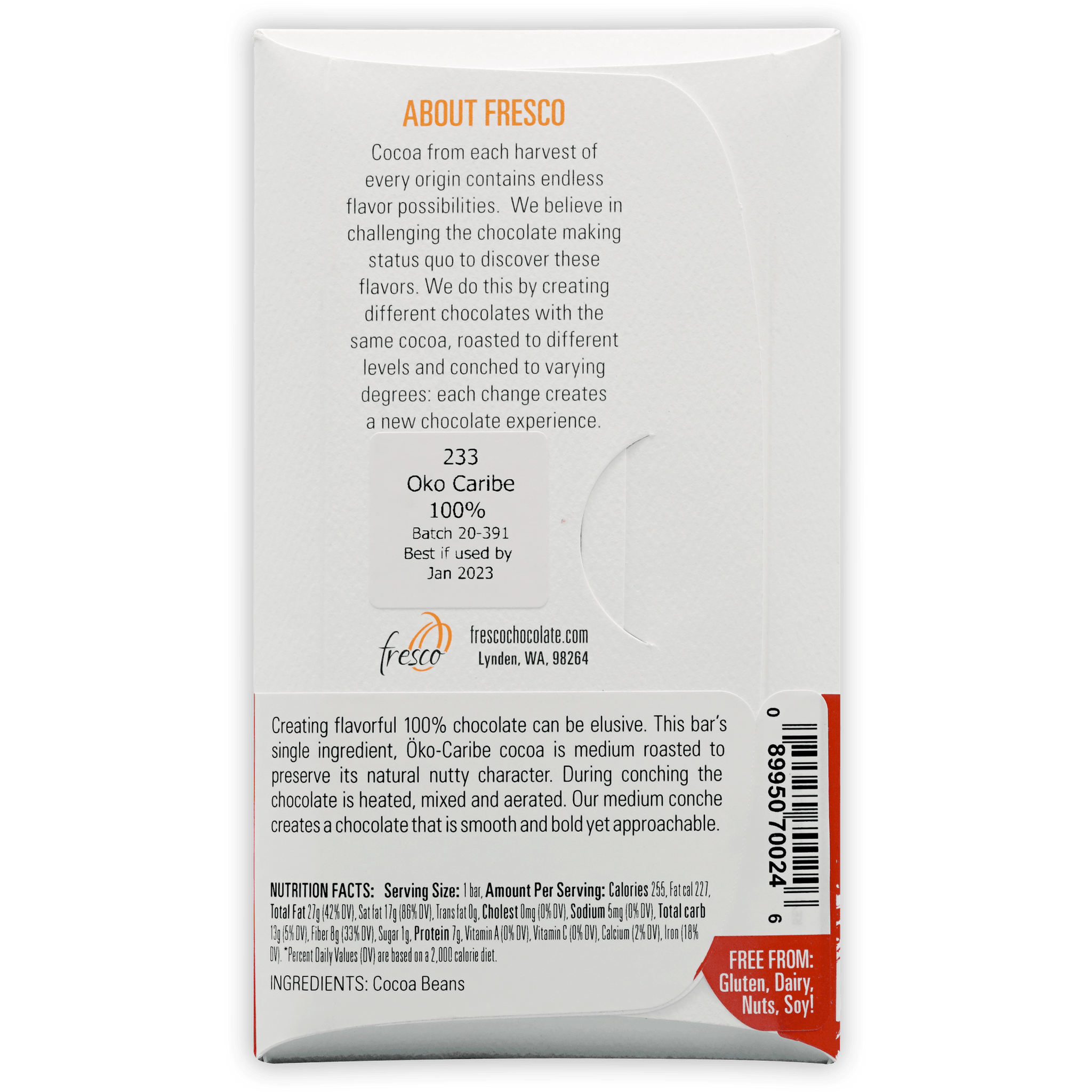 Fresco Dominican Republic 100% – Bar & Cocoa