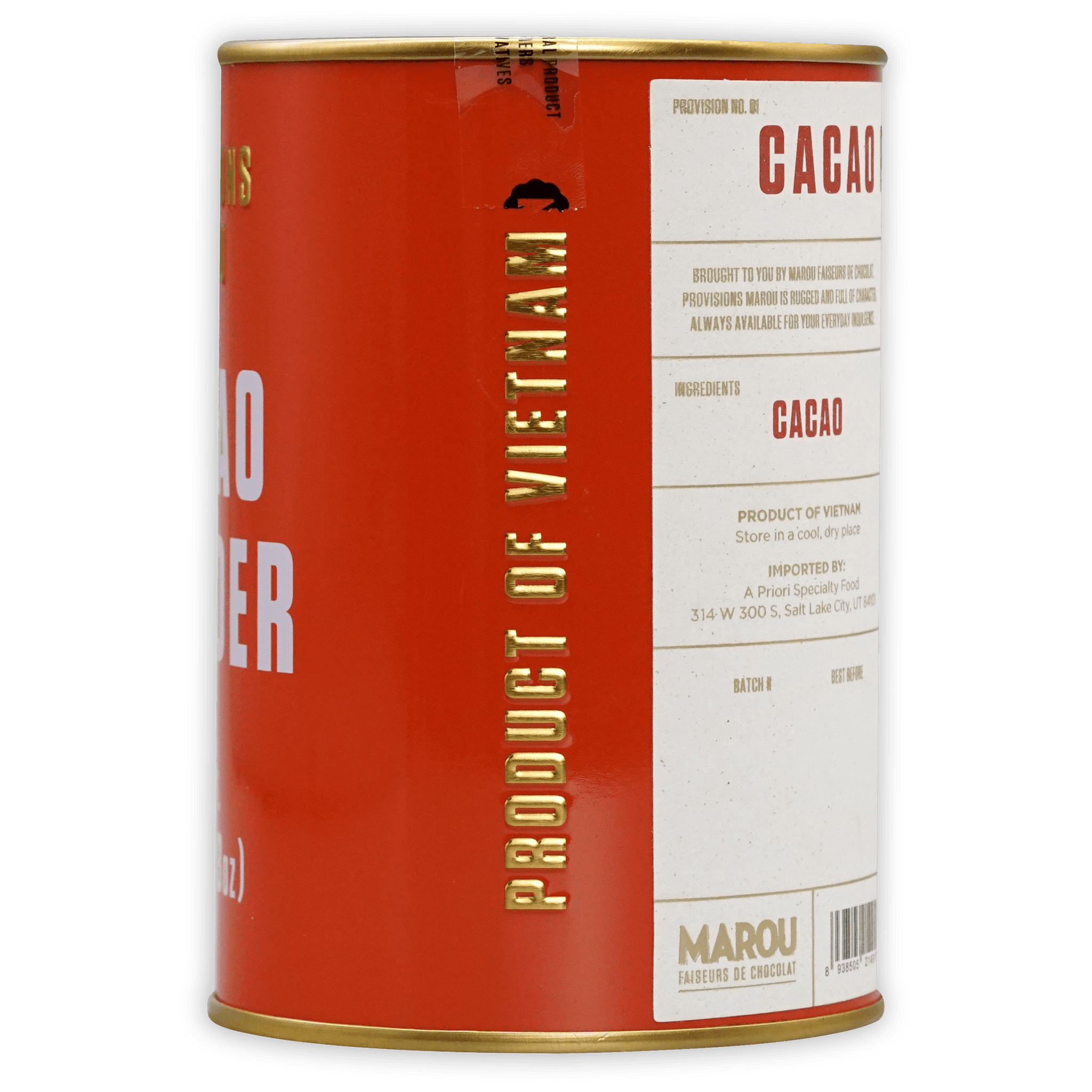 Marou 100% Cacao Powder Tin Natural Non Alkalized – Bar & Cocoa