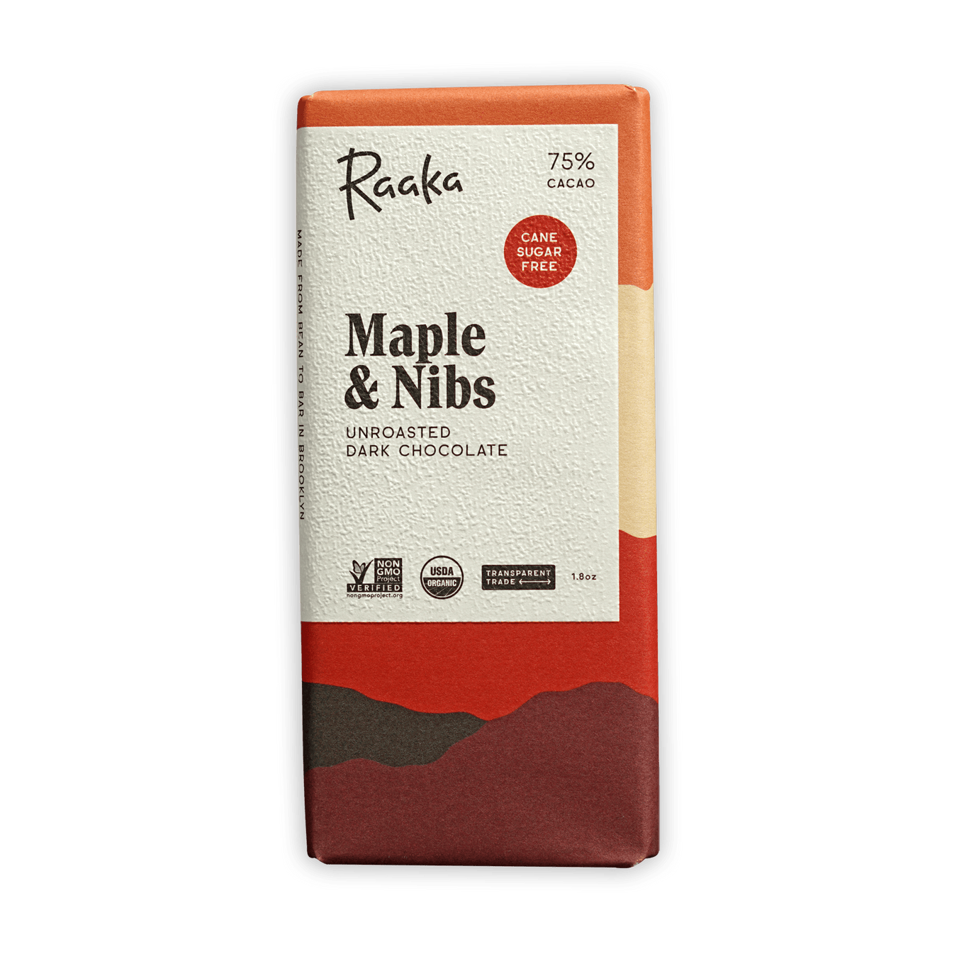 Raaka Maple & Nibs 75% – Bar & Cocoa