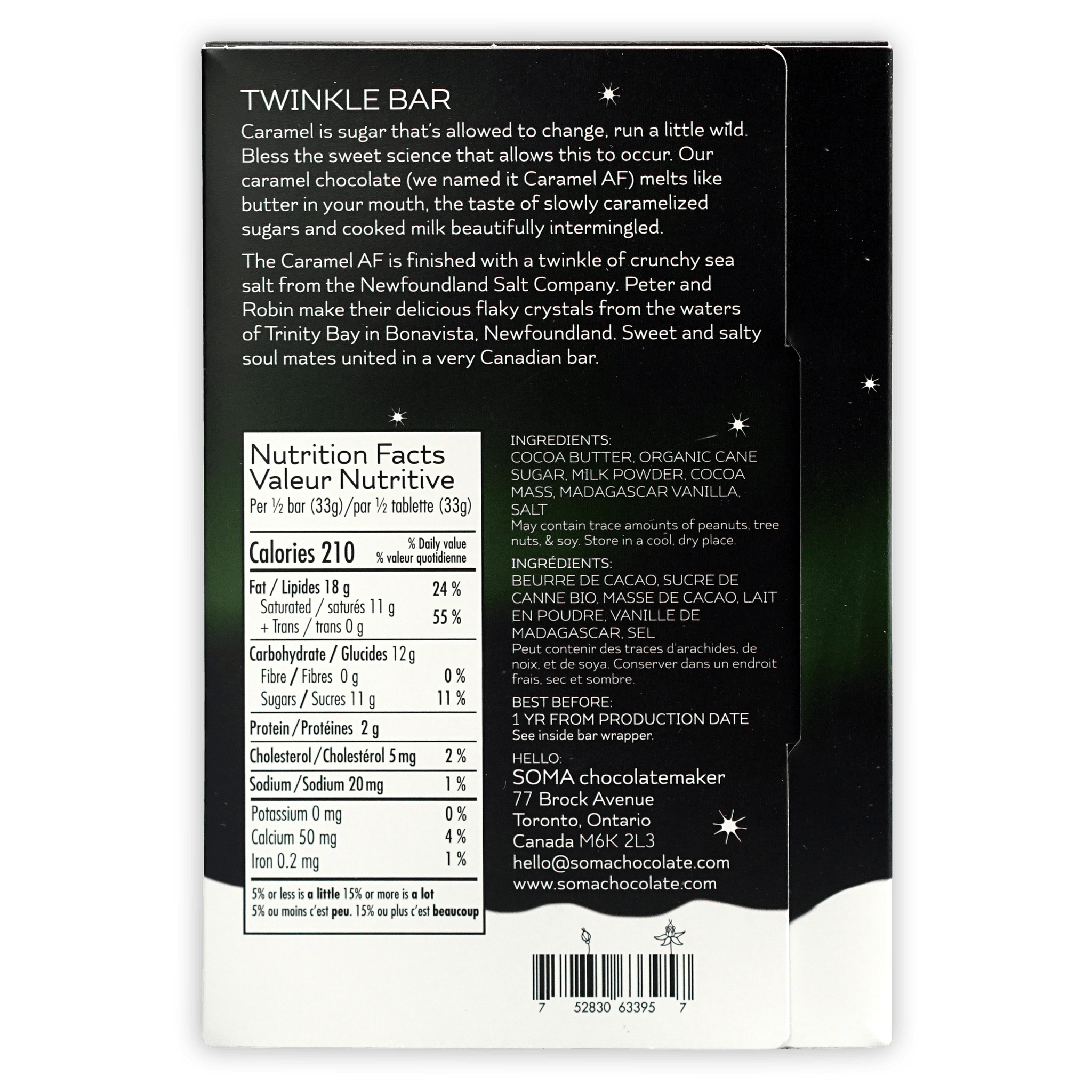 Soma Twinkle Bar Caramel Chocolate w/ Salt – Bar & Cocoa