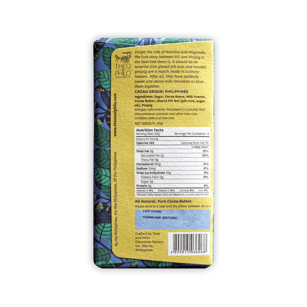 Theo & Philo Milk Chocolate Pili & Pinipig – Bar & Cocoa